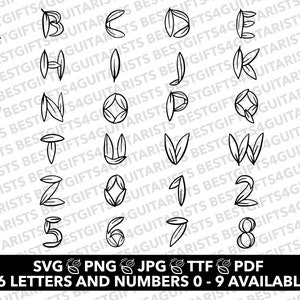 Leaf Font SVG, Leaf Font for Cricut, Leaf Font SVG, PNG, Jpg, Ttf, Pdf Leaf Font for Canva ...