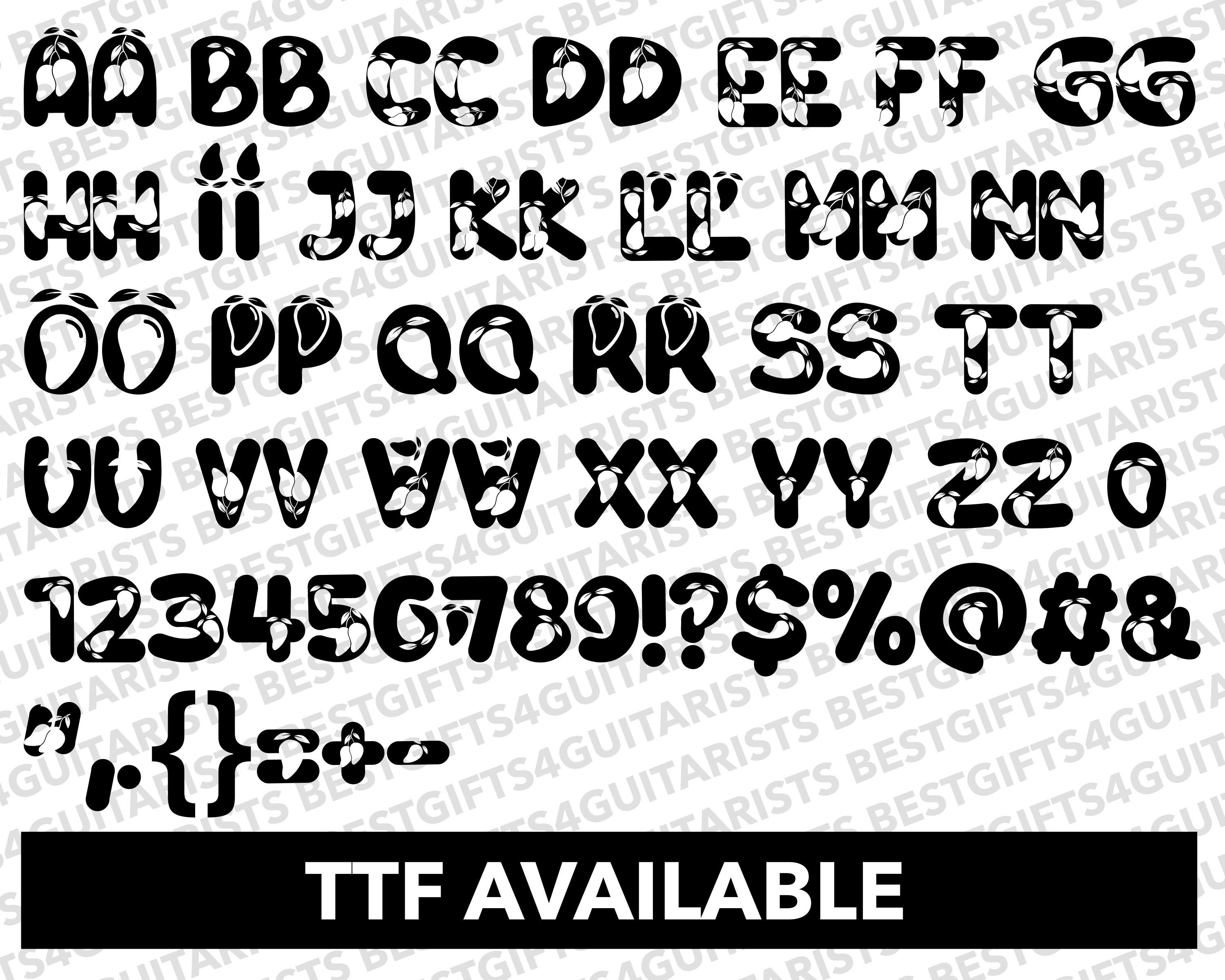 Mango Font SVG, Mango Font for Cricut, Mango Numbers Svg, Png, Ttf, Jpg ...