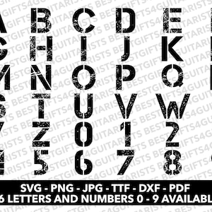 Distressed Stencil Font SVG, Distressed Stencil Letters, Distressed ...