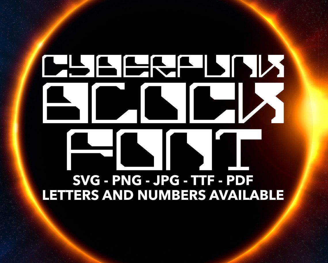 Cyberpunk Block Font SVG, Cyberpunk Font for Cricut, Cyberpunk Font SVG ...