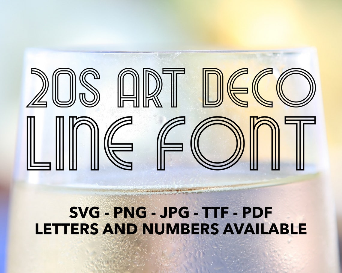 20s Art Deco Line Font SVG, Line Font for Cricut, Roaring 20s Font SVG ...