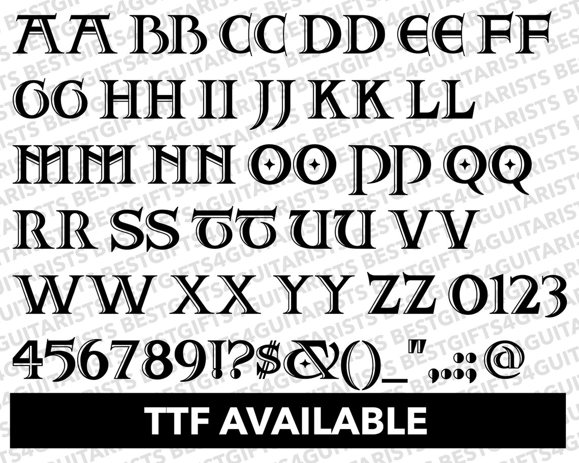 Gothic Old English Font SVG, Blackletter Font SVG, Gothic Font Svg, Png ...