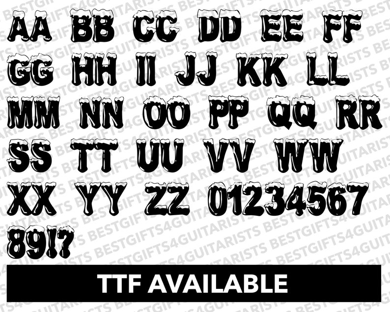 Icy Font SVG, Icy Letters PNG - Icy Numbers JPG - Ice Font Clip Art ...