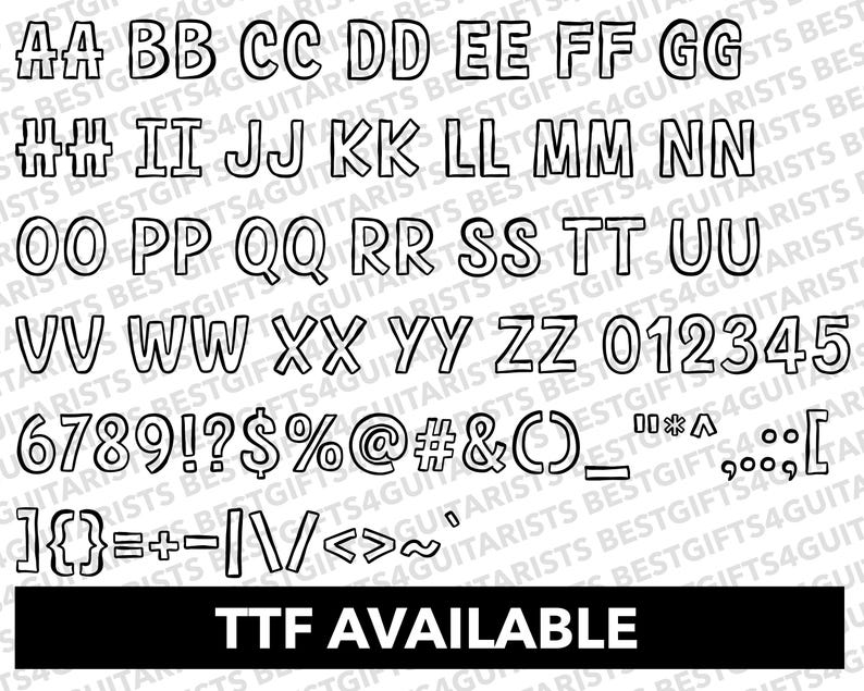 Comic Outline Font SVG, Outline Font for Cricut, Outline Font SVG, PNG ...