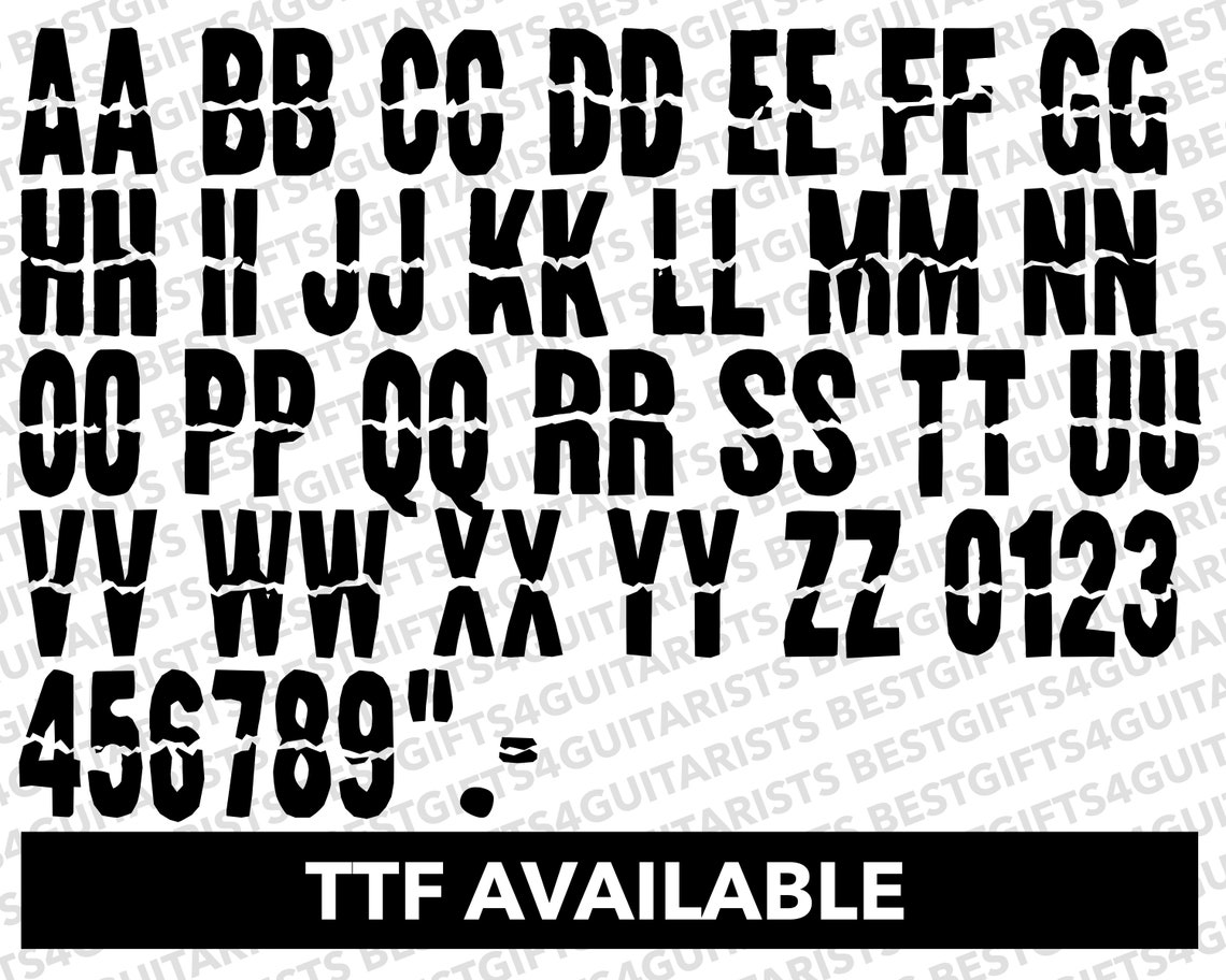 Distressed Ripped Font SVG, Distressed Font for Cricut, Distressed Font ...