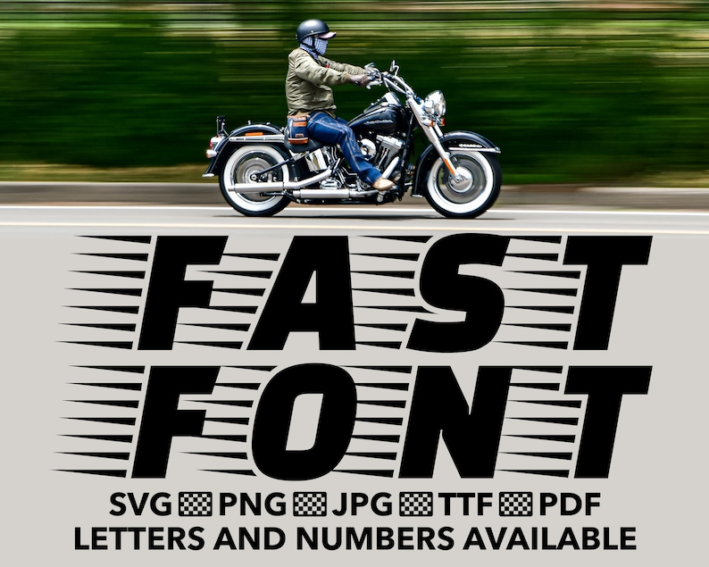 Fast Font SVG, Motorcycle Font, Motorcross Font, Racing Font, Motion ...