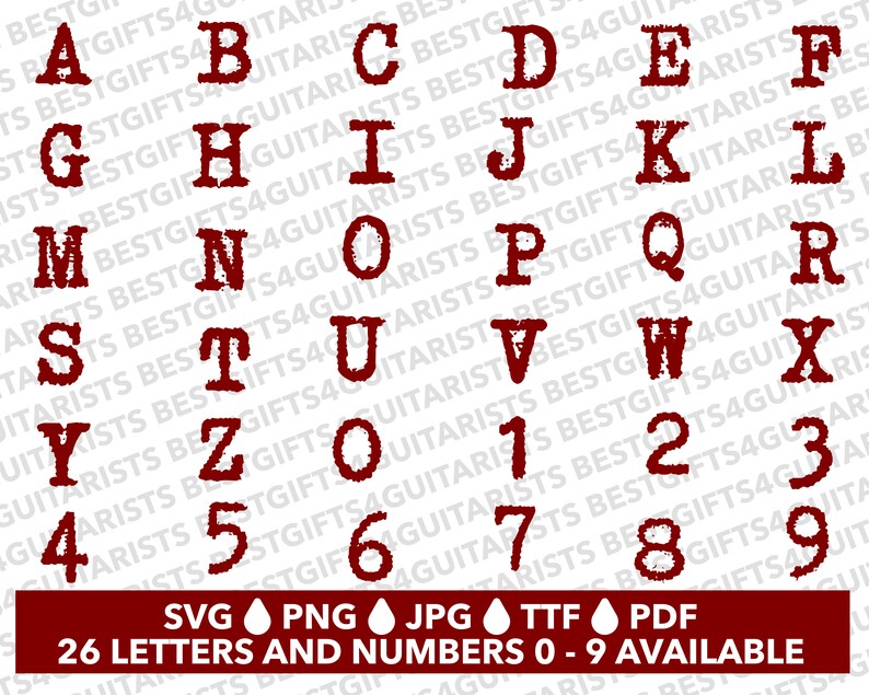 Bloody Typewriter Font SVG, Blood Font for Cricut, Blood Font SVG, PNG ...