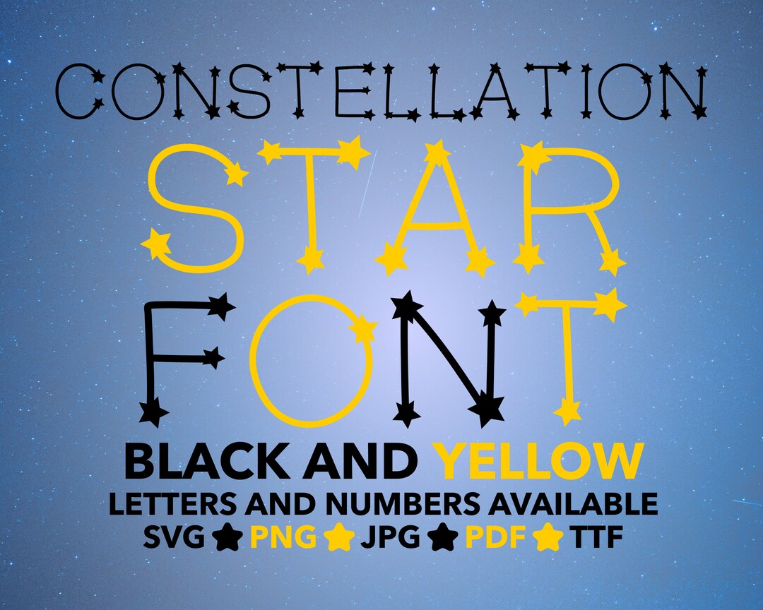 Constellation Star Font SVG, Constellation Star Alphabet, Constellation ...