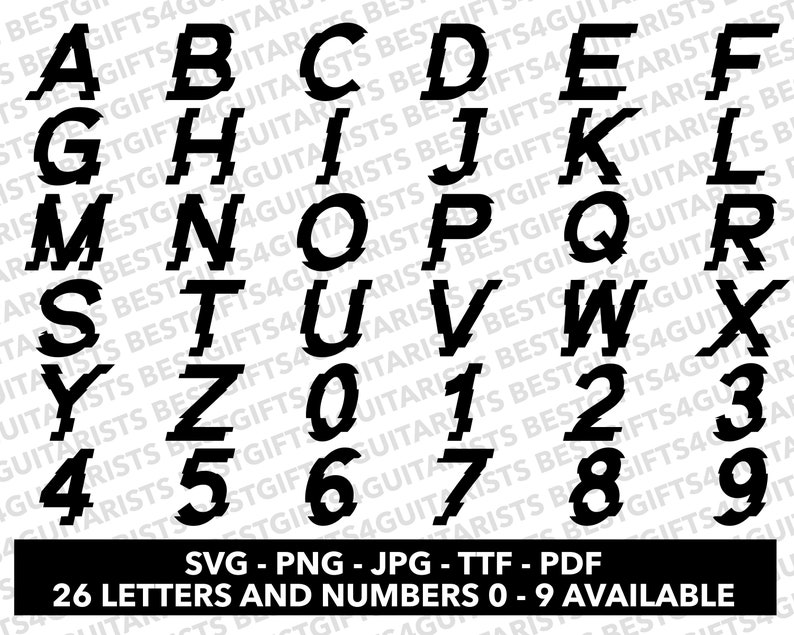 Glitch Font SVG, Glitch Font for Cricut, Glitch Font SVG, PNG, Jpg, Ttf ...