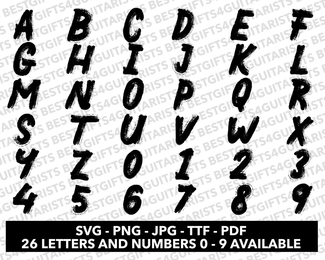 Brush Font SVG, Brush 4 Font for Cricut, Brush Font SVG, PNG, Jpg, Ttf ...