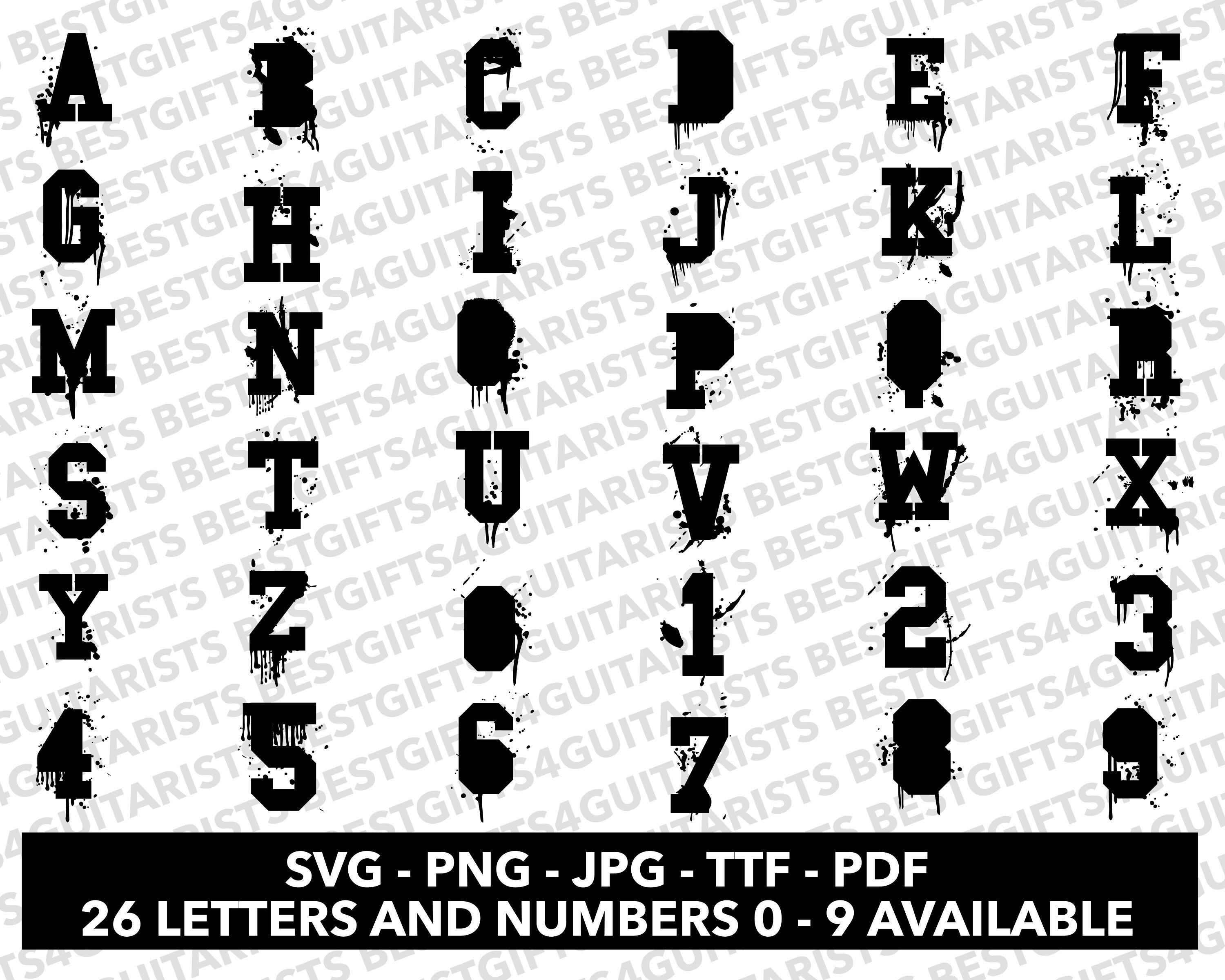 Varsity Font SVG, Distressed Font, Varsity Letters Svg, Png, Jpg, Ttf ...