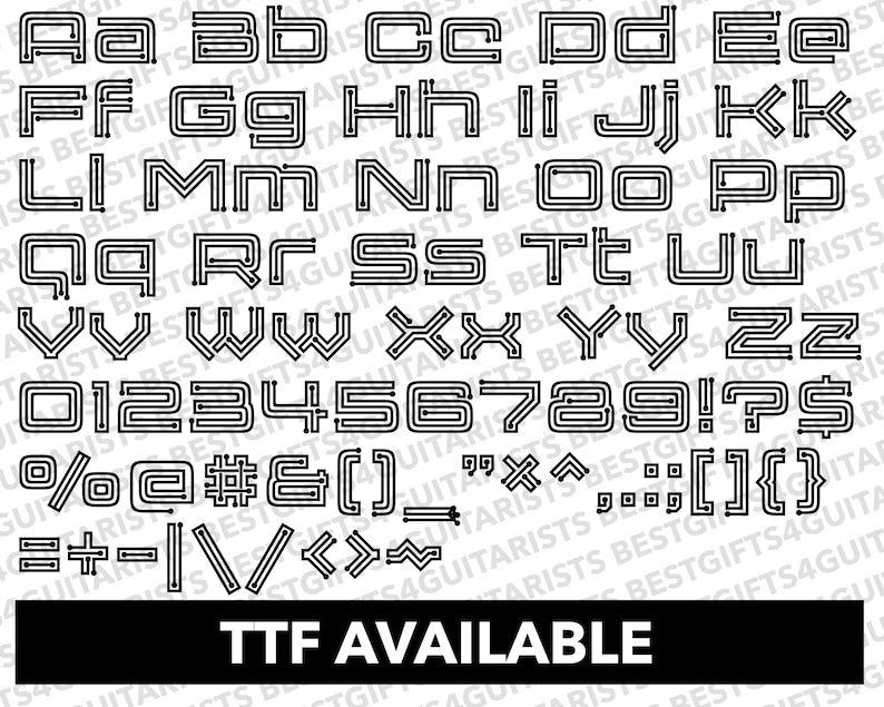 Circuit Font SVG, Circuit Font PNG, Circuit Letters Svg, Png, Jpg, Ttf ...