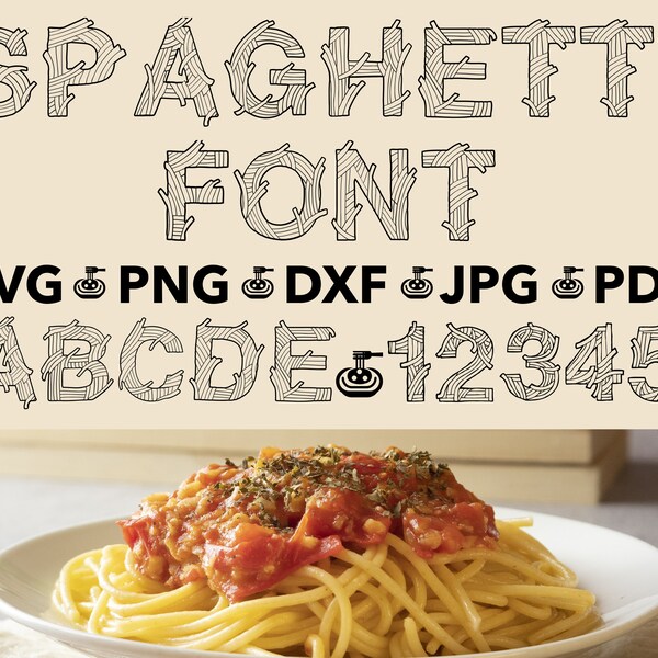 Spaghetti Font - Etsy