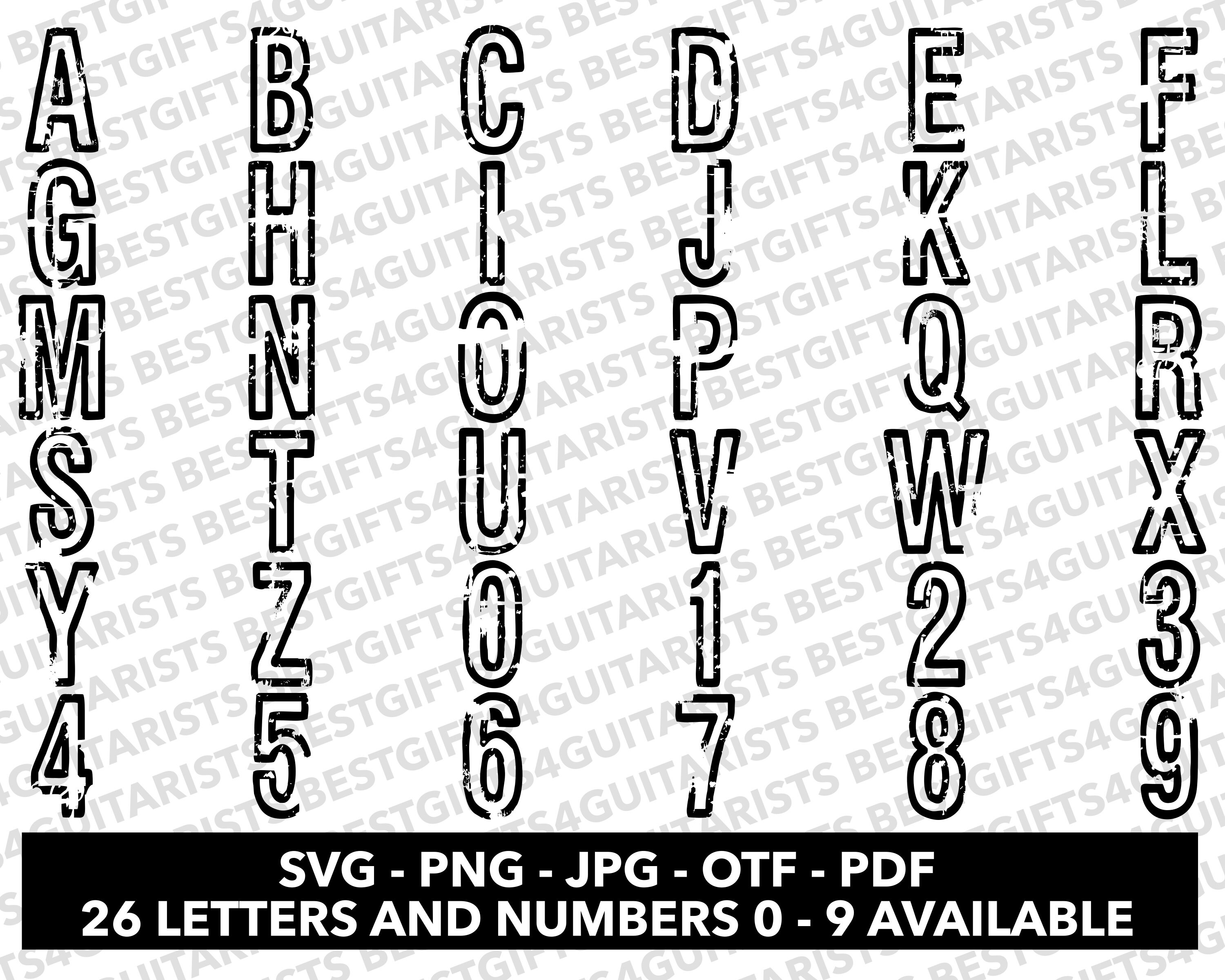 Distressed Faded Outline Font SVG, Distressed Font OTF, Distressed Svg ...