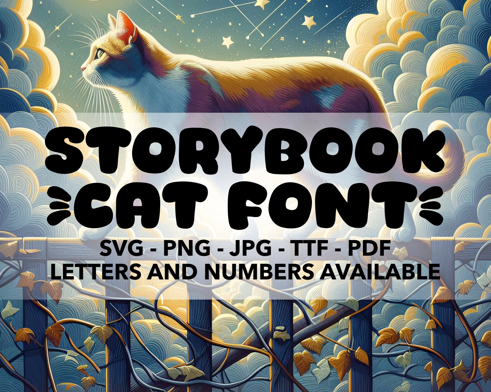 Storybook Cat Font SVG, Storybook Font for Cricut, Storybook Font SVG ...