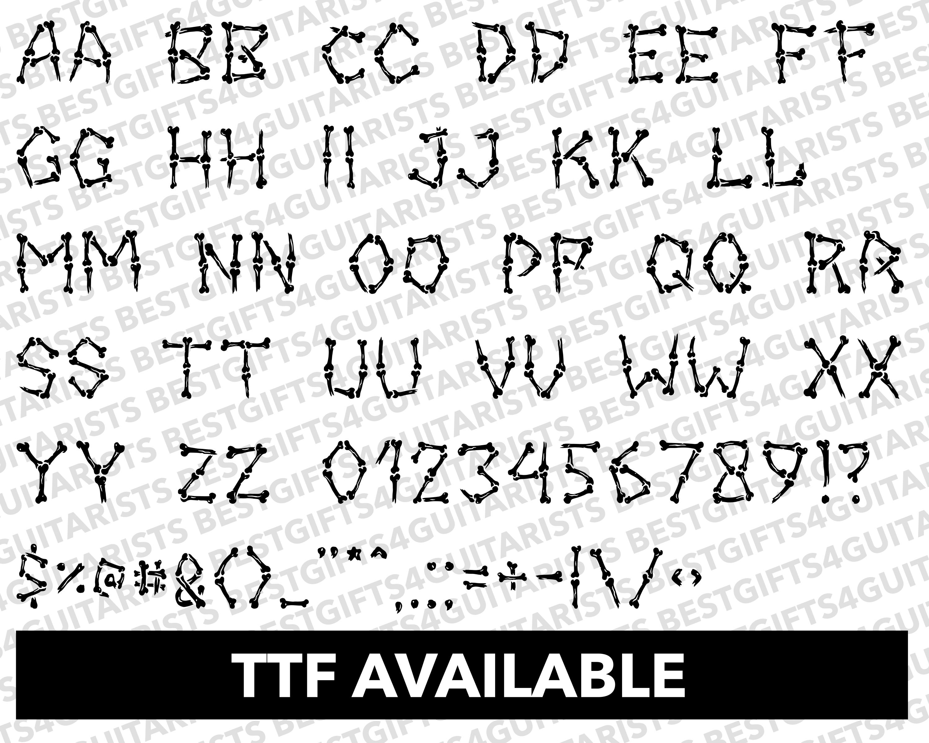 Bone Font SVG, Bone Letters, Bont Font PNG, Bone Numbers Svg, Png, Jpg ...