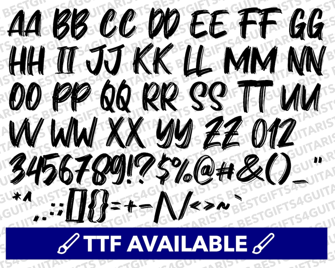 Brush Paint Font SVG, Brush Font for Cricut, Brush Font SVG, PNG, Jpg ...