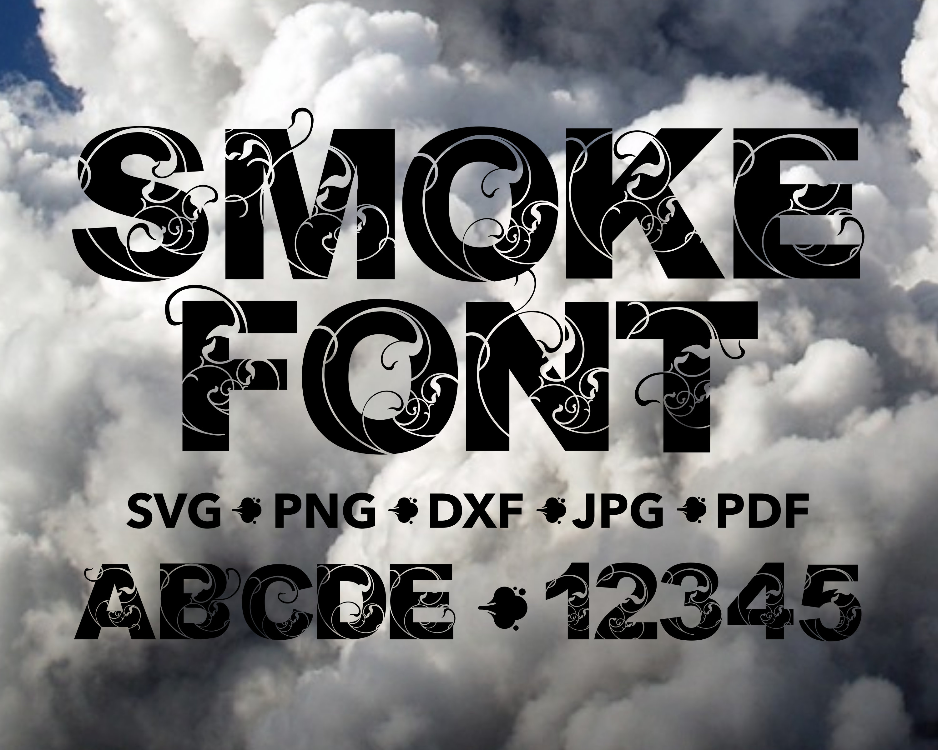 Smoke Font SVG, Smoke Alphapack Cricut File, Smoke Letters, Smoke ...