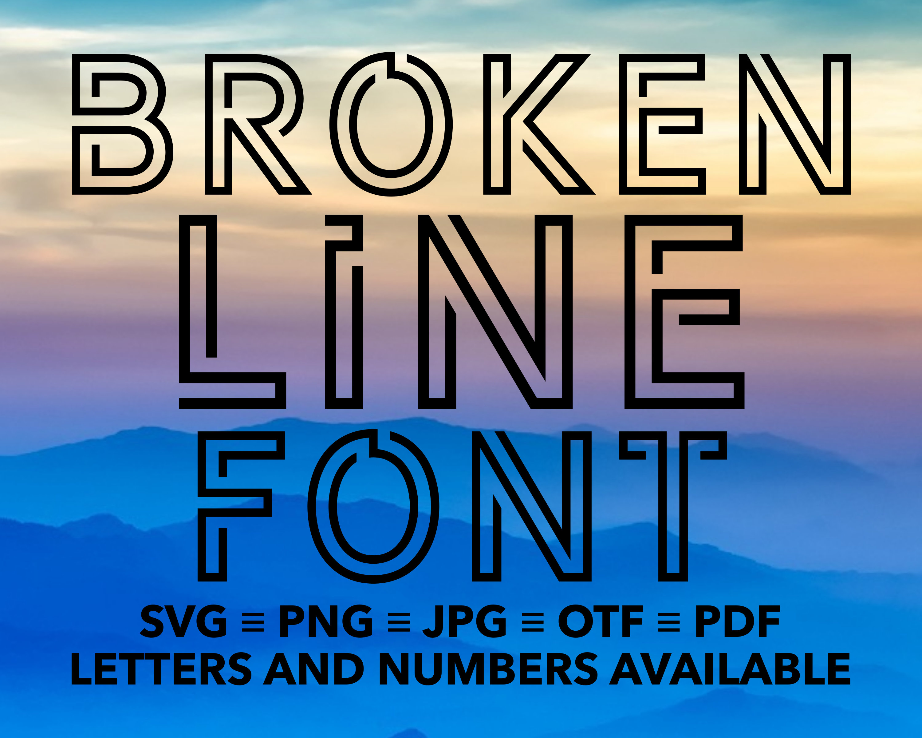 Broken Line Font SVG, Broken Line Font OTF, Broken Line Letters Svg ...
