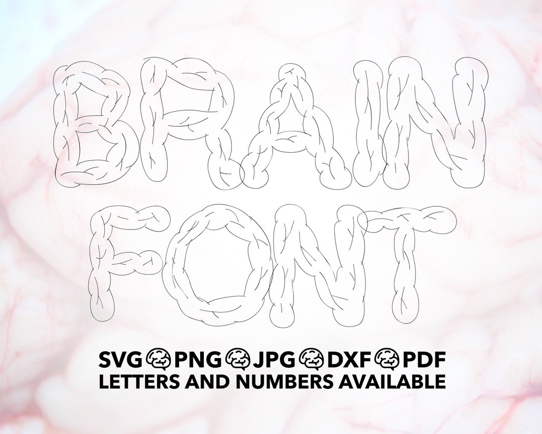 Brain Font SVG, Brains Font PNG, Brain Letters Svg, Png, Jpg, Dxf, Pdf ...