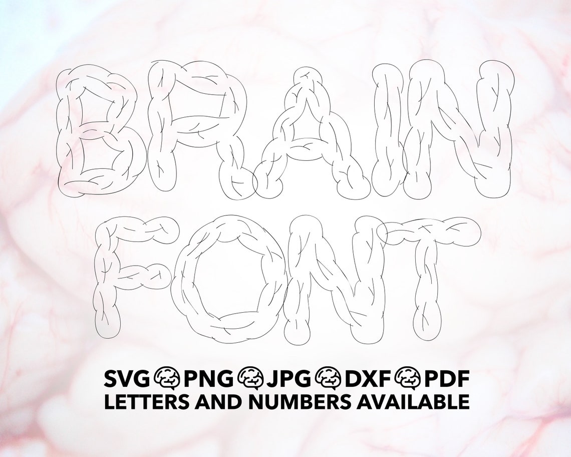 Brain Font SVG, Brains Font PNG, Brain Letters Svg, Png, Jpg, Dxf, Pdf ...
