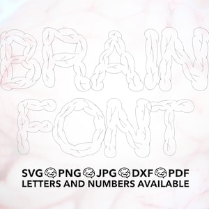 Brain Font SVG, Brains Font PNG, Brain Letters Svg, Png, Jpg, Dxf, Pdf ...