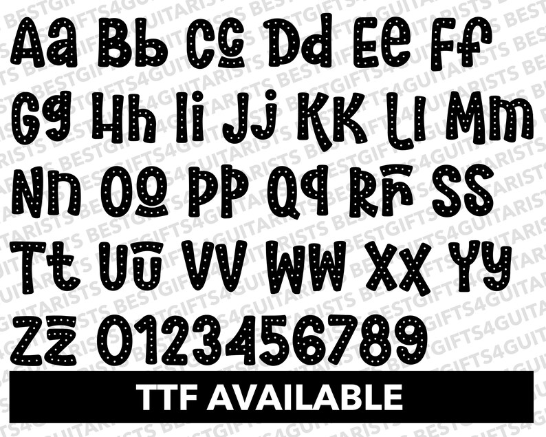 Polka Dot Font SVG, Polka Dot Font for Cricut, Polka Dot Font SVG, PNG ...