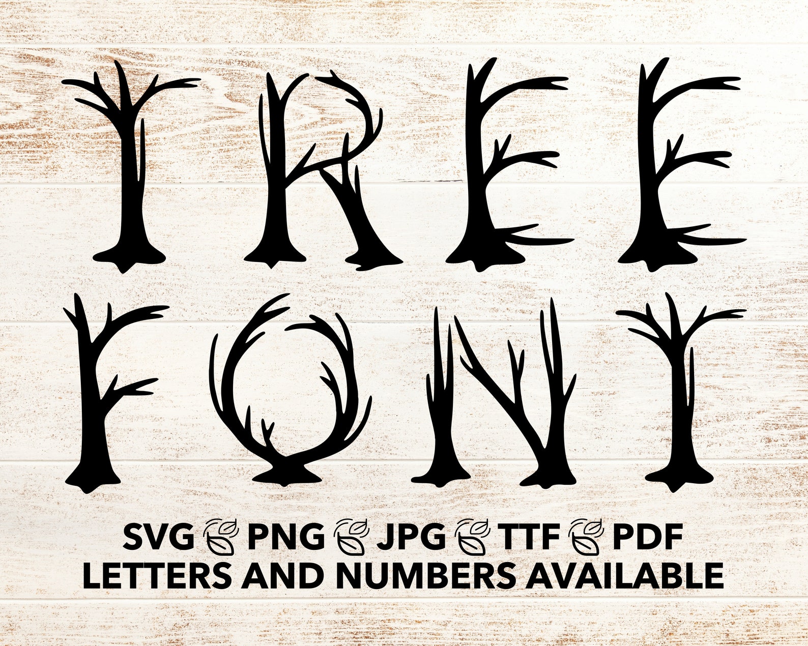 Tree Font SVG, Tree Font for Cricut, Tree Font SVG, PNG, Jpg, Ttf, Pdf ...