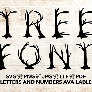Tree Font SVG, Tree Font for Cricut, Tree Font SVG, PNG, Jpg, Ttf, Pdf ...