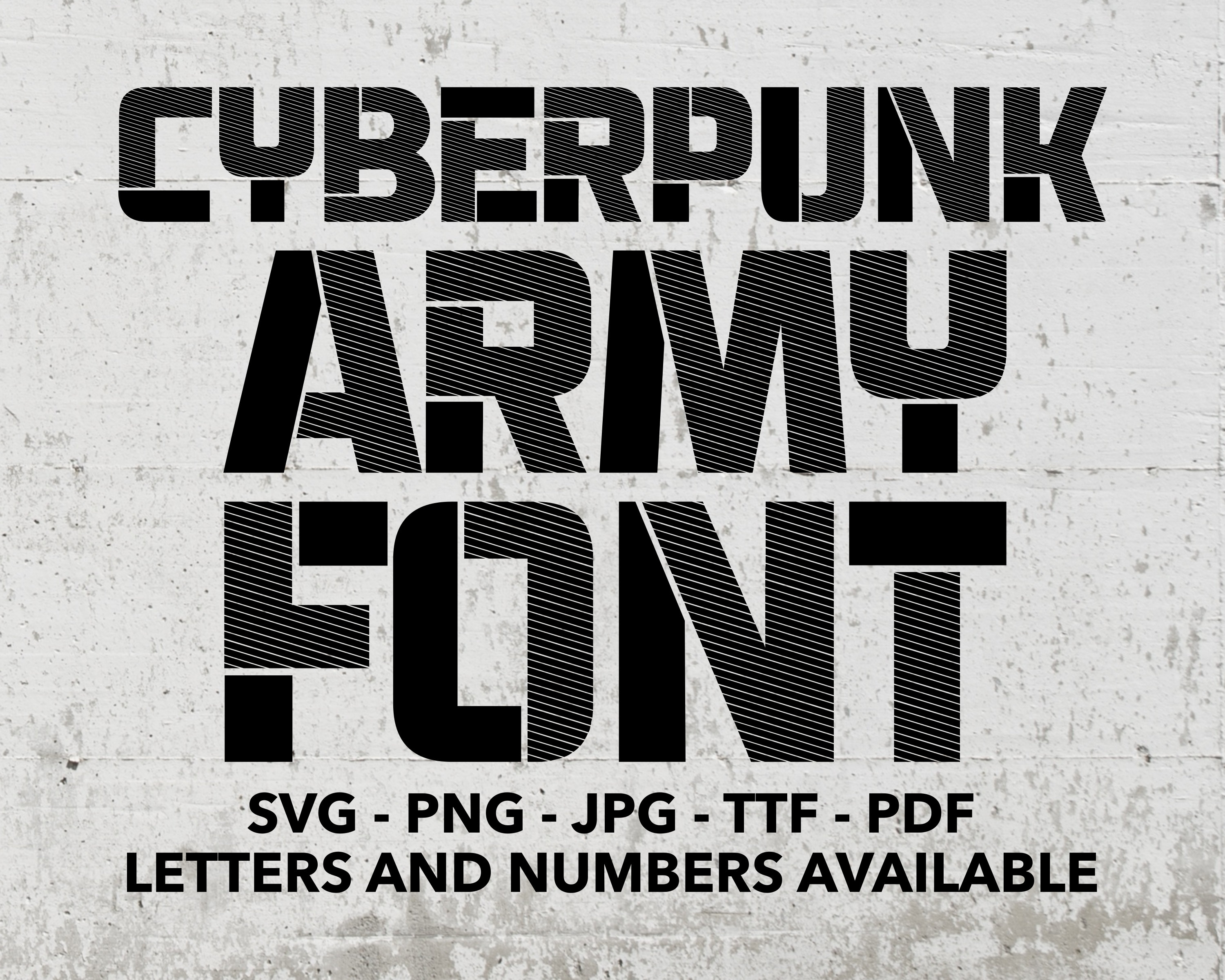 Cyberpunk Army Font SVG, Cyberpunk Font for Cricut, Cyberpunk Font SVG ...