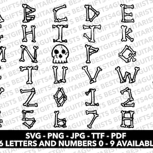 Skeleton Font SVG, Skeleton 2 Font for Canva, Skeleton Font SVG, PNG ...