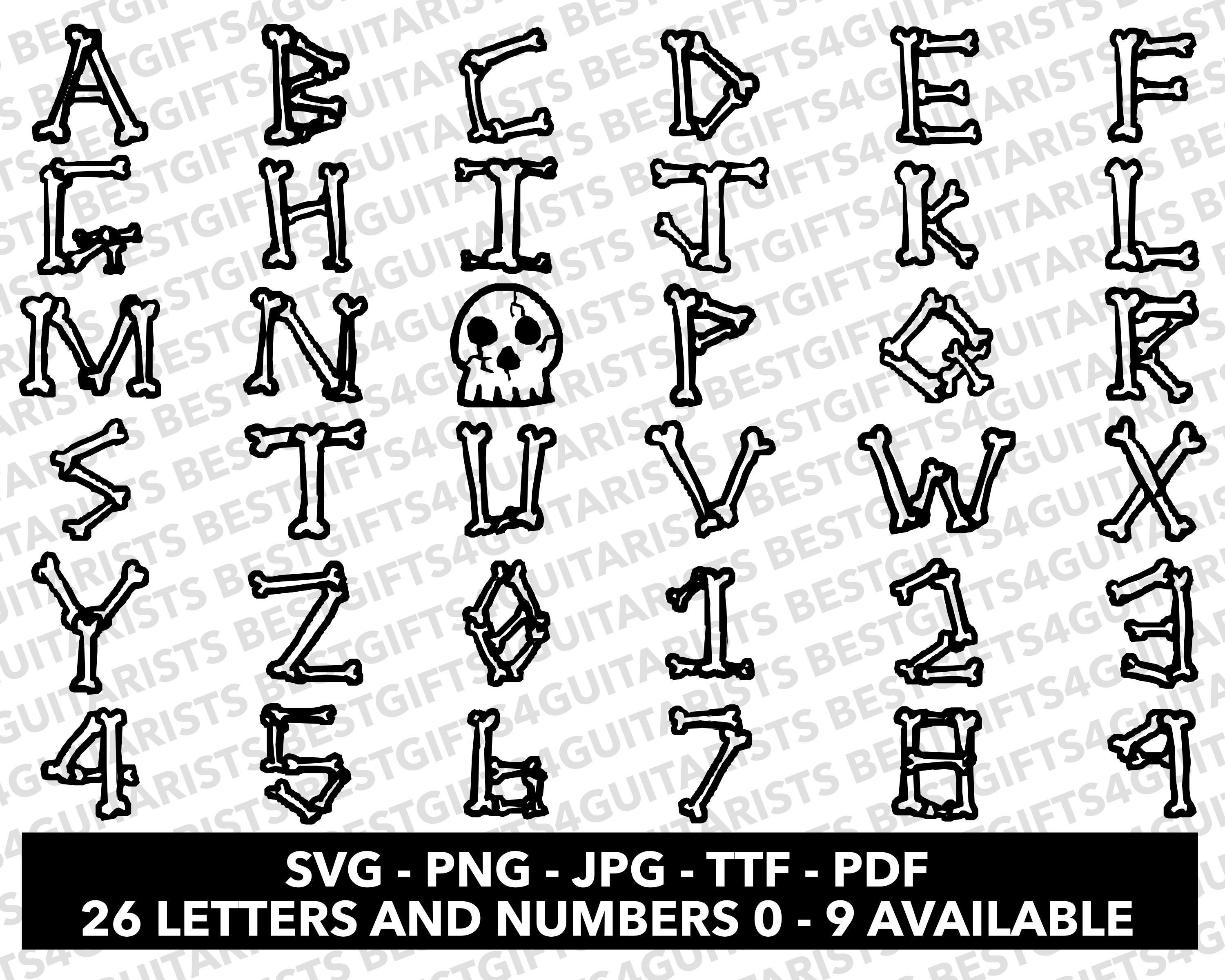 Skeleton Font SVG, Skeleton 2 Font for Canva, Skeleton Font SVG, PNG ...
