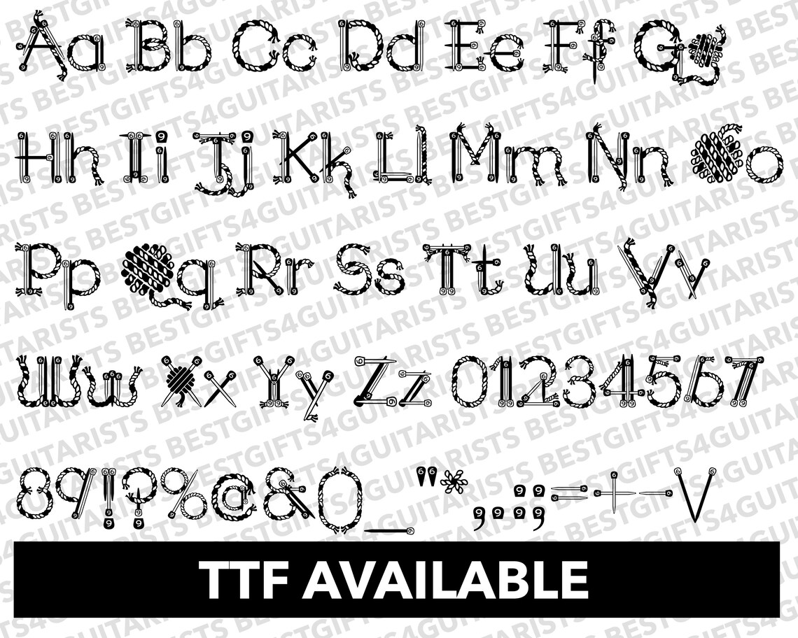 Knit and Sew Font SVG, Sewing Font for Canva, Knit Font SVG, PNG, Jpg ...
