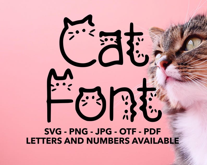 Cat Font SVG, Cat Font for Canva, Cat Font SVG, PNG, Jpg, Otf, Pdf ...