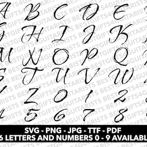 Calligraphy Font SVG, Calligraphy Letters, Wedding Numbers, Calligraphy ...