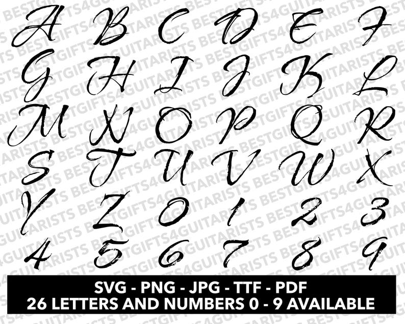 Calligraphy Font SVG, Calligraphy Letters, Wedding Numbers, Calligraphy ...