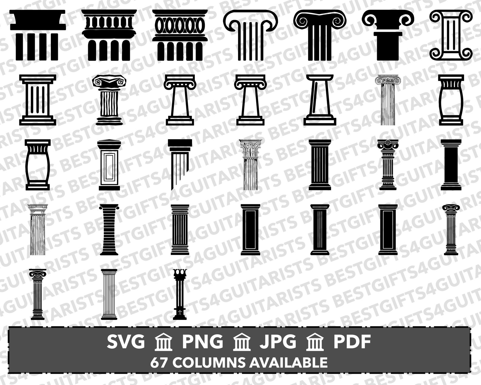 Column SVG, Greek Column SVG, Column Alphapack Svg, Png, Jpg, Pdf ...