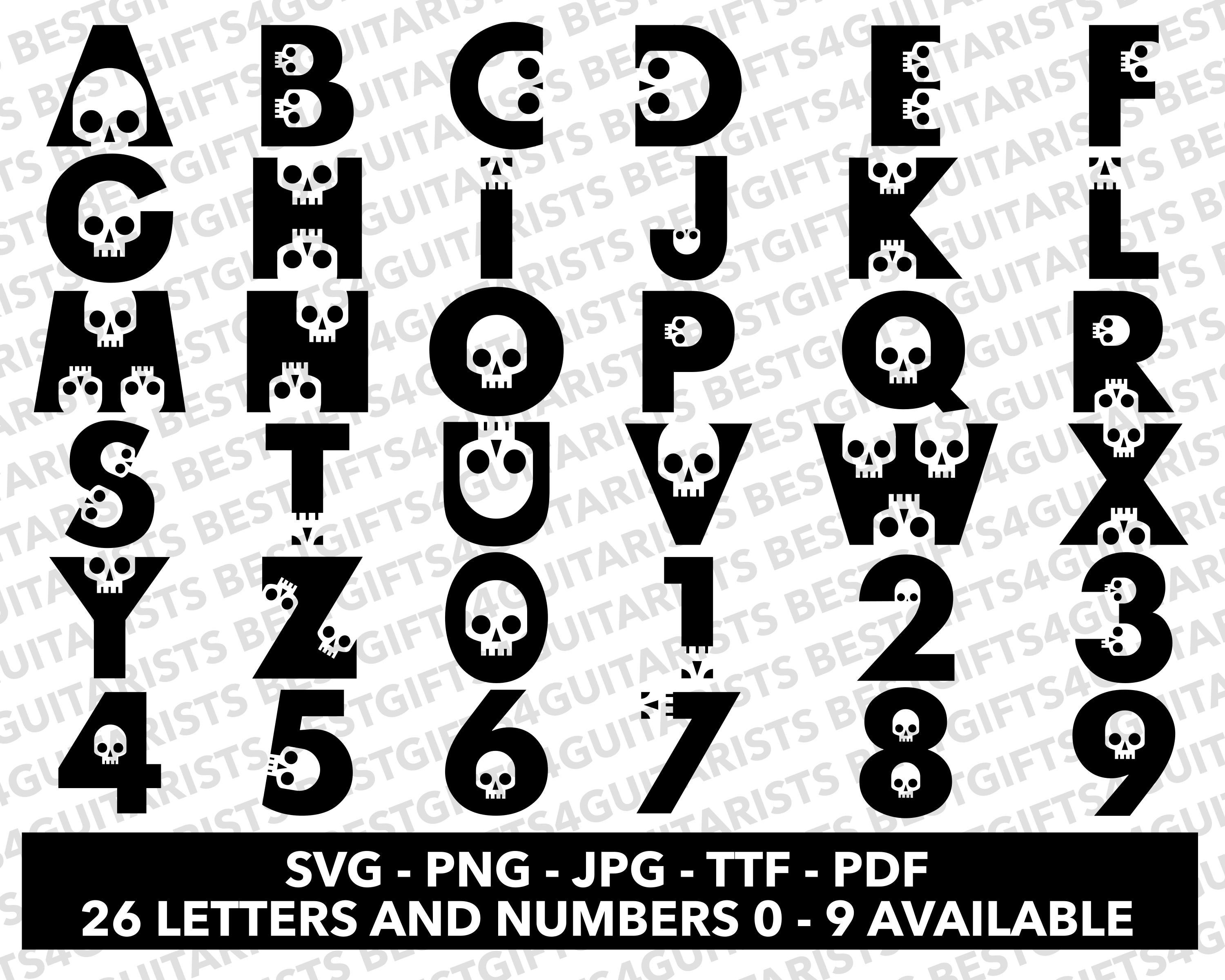 Skeleton Font SVG, Skeleton Font 2 for Canva, Skeleton Font SVG, PNG ...
