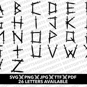 Sword Font SVG, Sword Font for Cricut, Medieval Font SVG, PNG, Jpg, Ttf ...