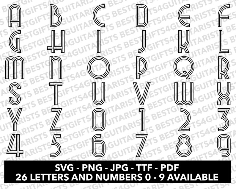 20s Art Deco Line Font SVG, Line Font for Cricut, Roaring 20s Font SVG ...