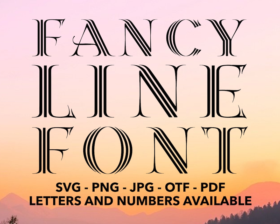 Fancy Line Font SVG, Line Font PNG, Line Font for Cricut, Line Font Svg ...