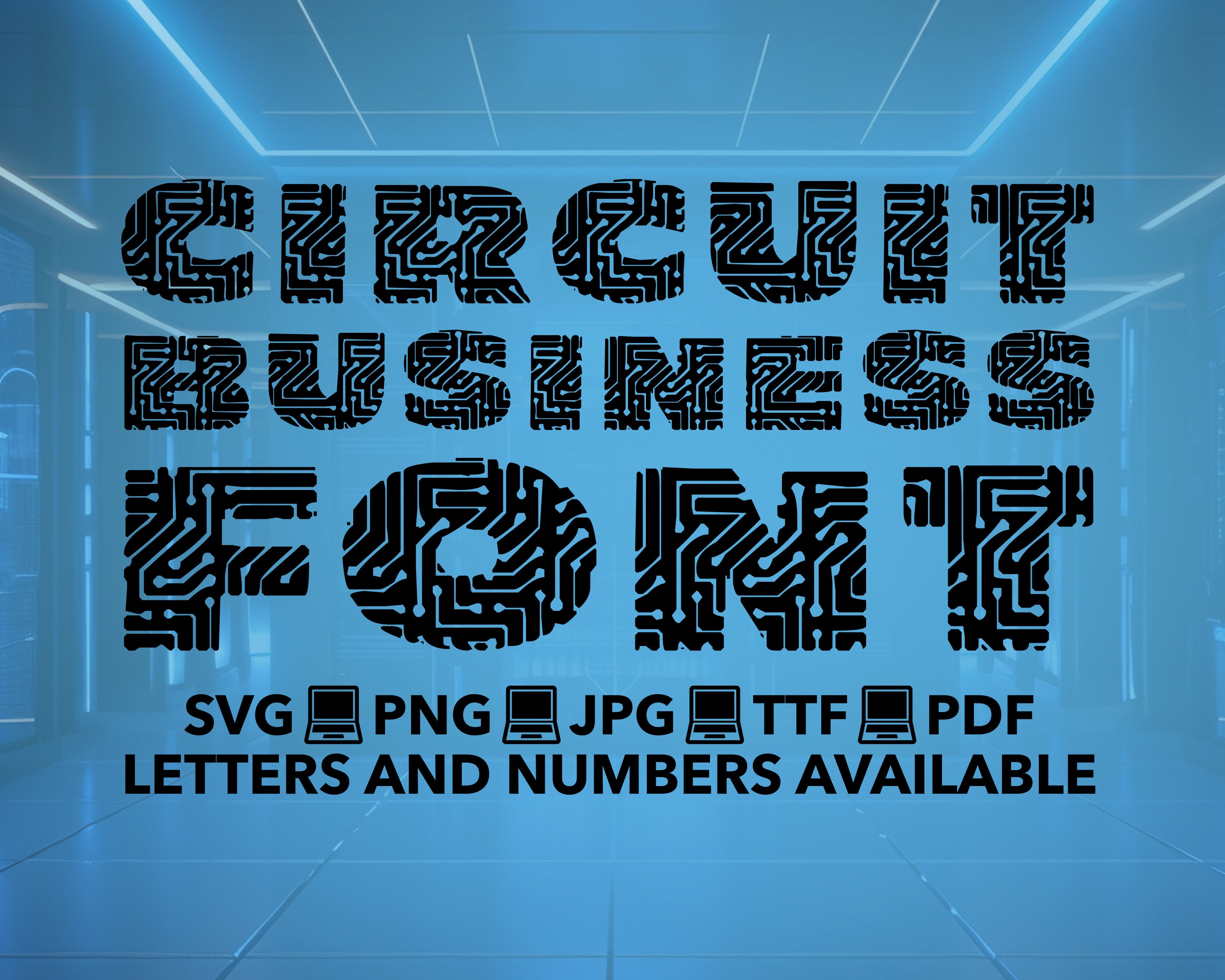 Circuit Business Font SVG, Circuit Font for Cricut, Circuit Font SVG ...
