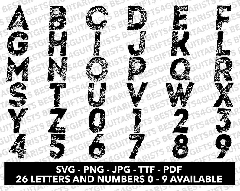 Distressed Font SVG, Distressed Stamp Font, Distressed Font SVG, PNG ...