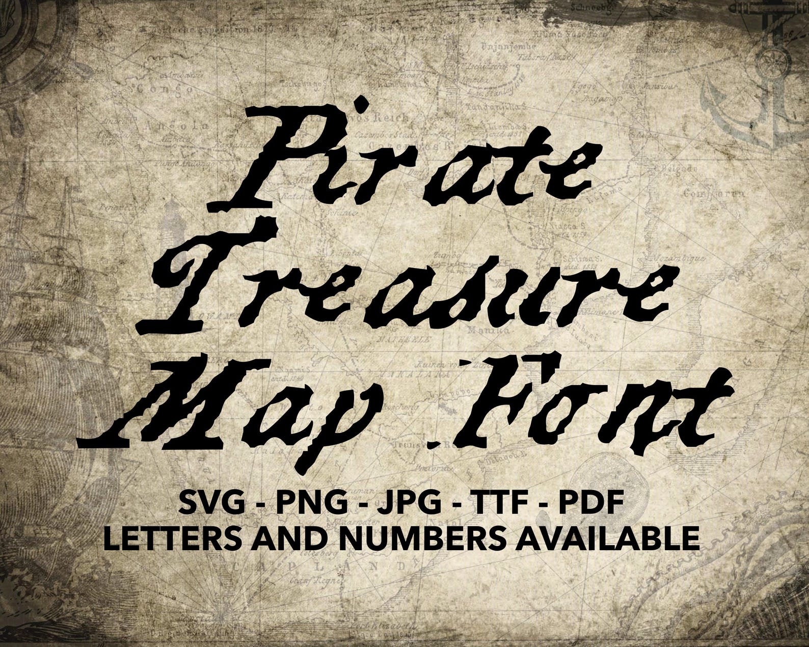Pirate Treasure Map Font SVG, Video Game Font for Cricut, Video Game ...