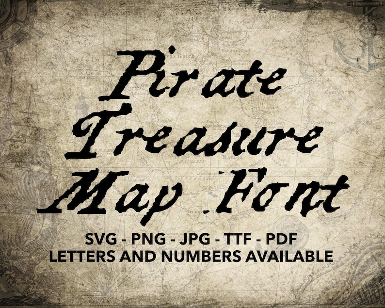 Pirate Treasure Map Font SVG, Video Game Font for Cricut, Video Game ...
