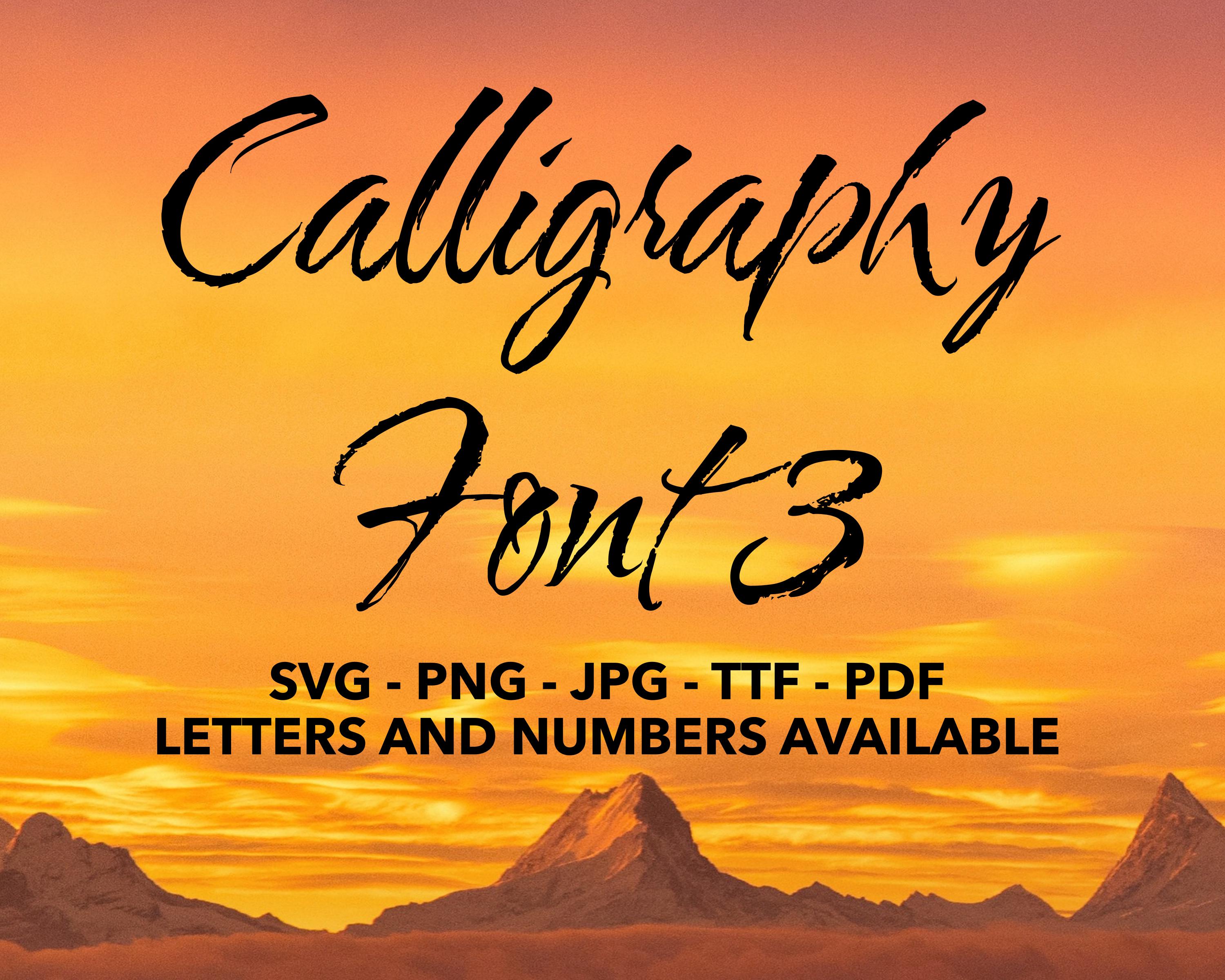 Calligraphy Font SVG, Calligraphy Letters, Wedding Numbers, Calligraphy ...