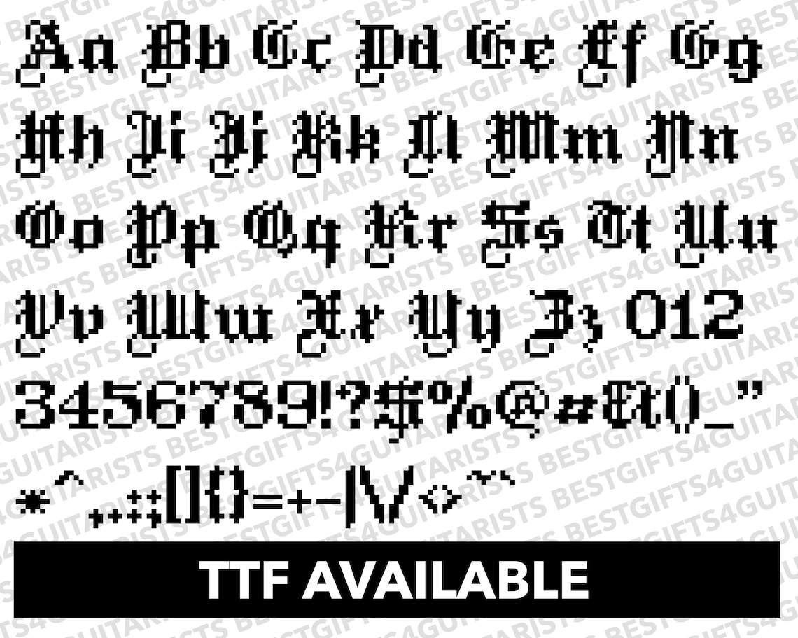 Pixel Gothic Font SVG, Pixel Font for Cricut, Pixel Font SVG, PNG, Jpg ...