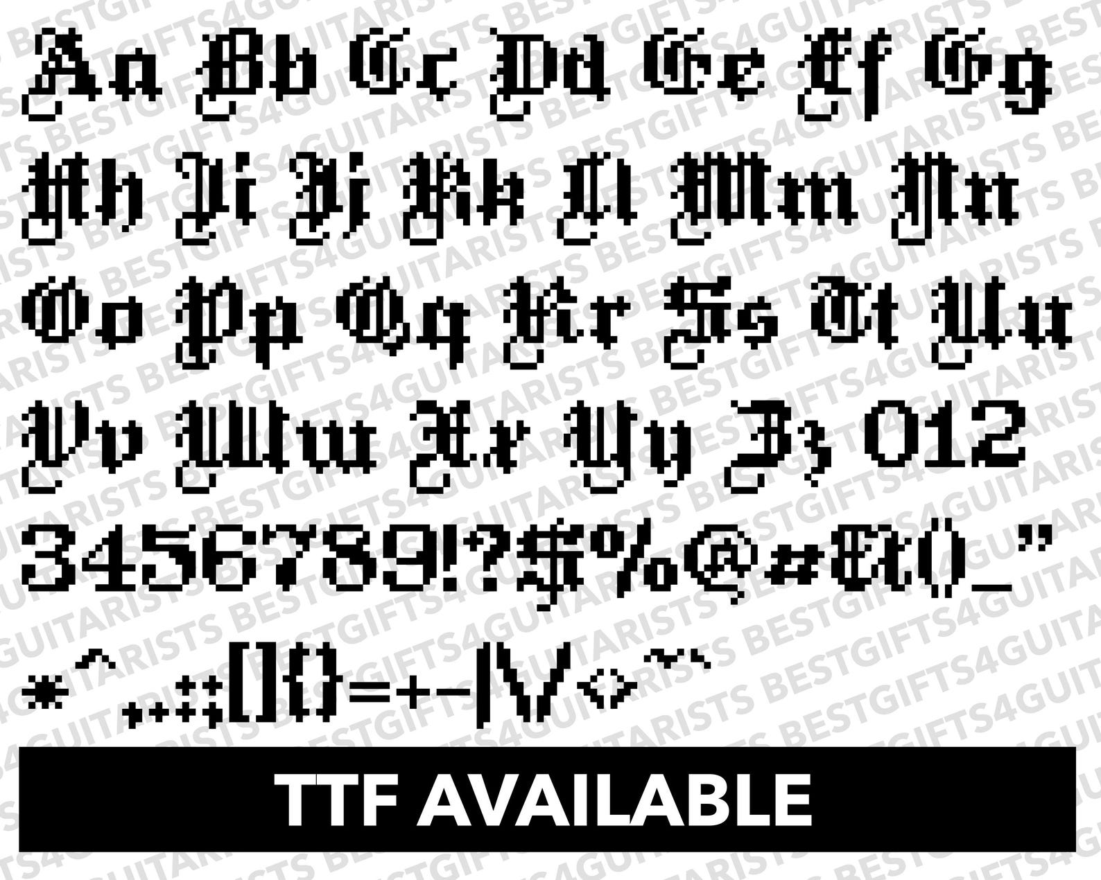 Pixel Gothic Font SVG, Pixel Font for Cricut, Pixel Font SVG, PNG, Jpg, Ttf, Pdf Pixel Font for ...