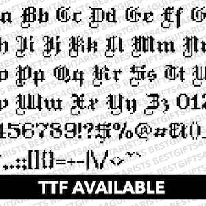 Pixel Gothic Font SVG, Pixel Font for Cricut, Pixel Font SVG, PNG, Jpg ...