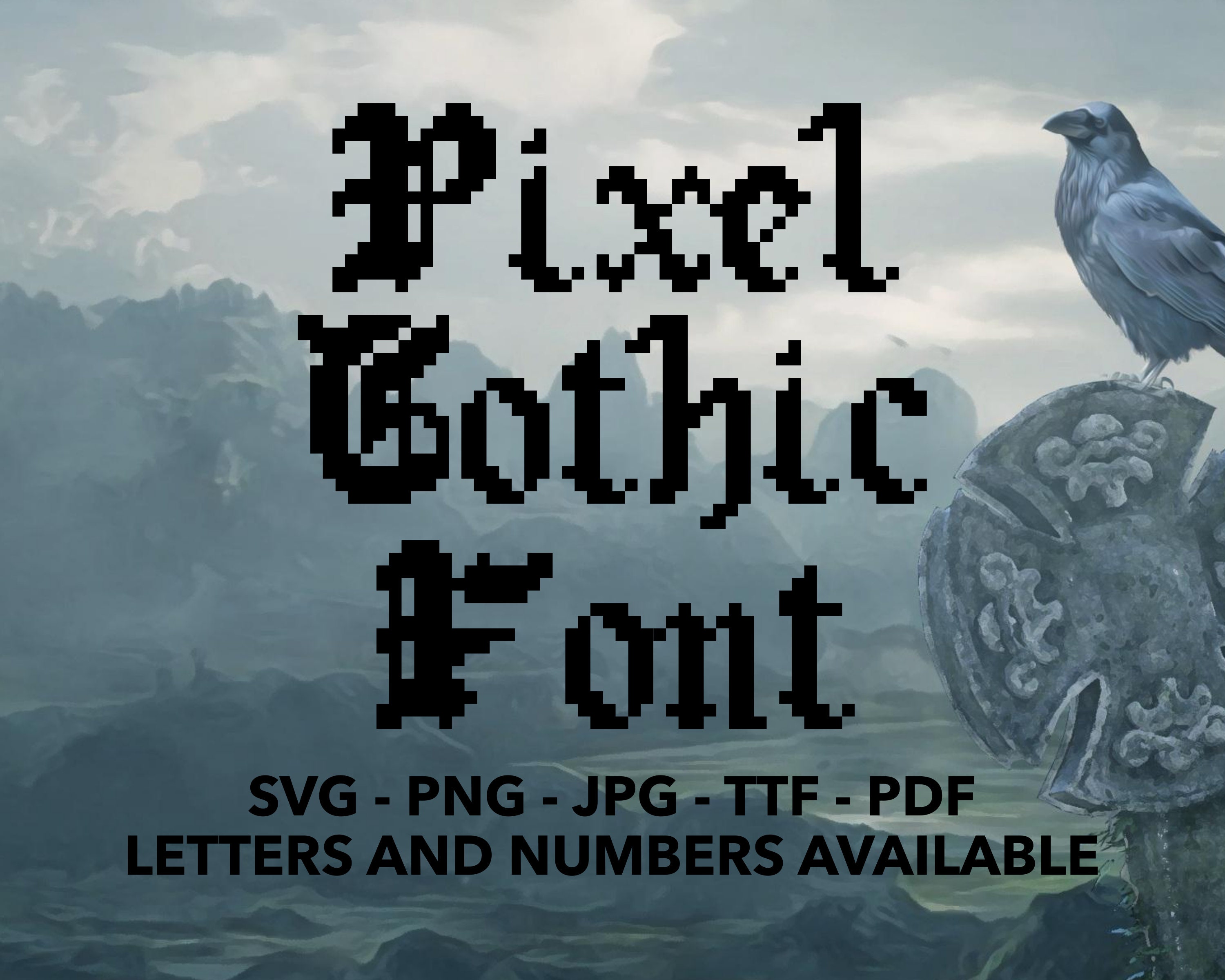Pixel Gothic Font SVG, Pixel Font for Cricut, Pixel Font SVG, PNG, Jpg ...